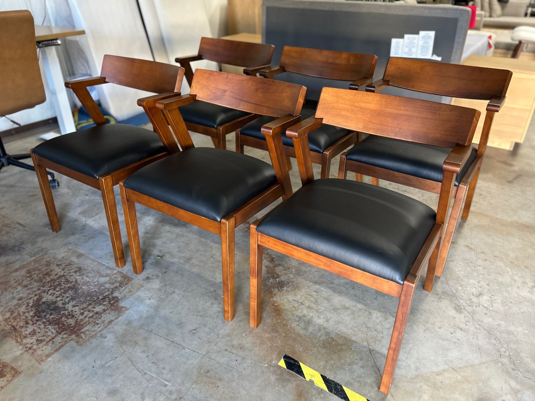 Set of 6 Zola Leather Dining Chairs - Black – Pecan Branch Furniture
